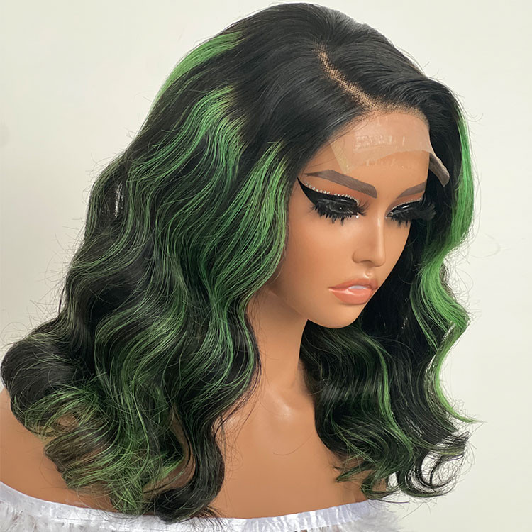 Green Highlight Wig Body Wave Glueless Wigs Human Hair -Asteriahair