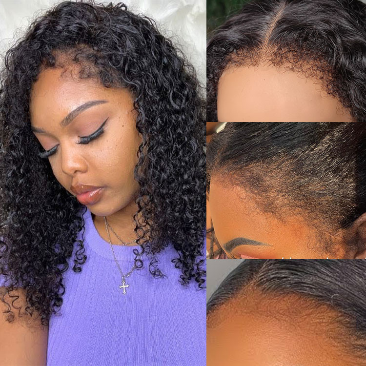 Curly Transparent Lace Front Wig with Kinky Edges -Asteriahair