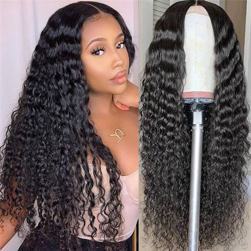 Deep Wave Middle Part Wigs T-shape 13x5 Lace Part Wigs -Asteriahair